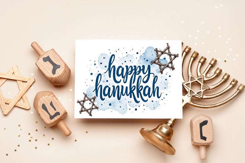 Farmhouse Hanukkah Clipart Bundle, Rustic Chanukah PNG, Watercolor ...