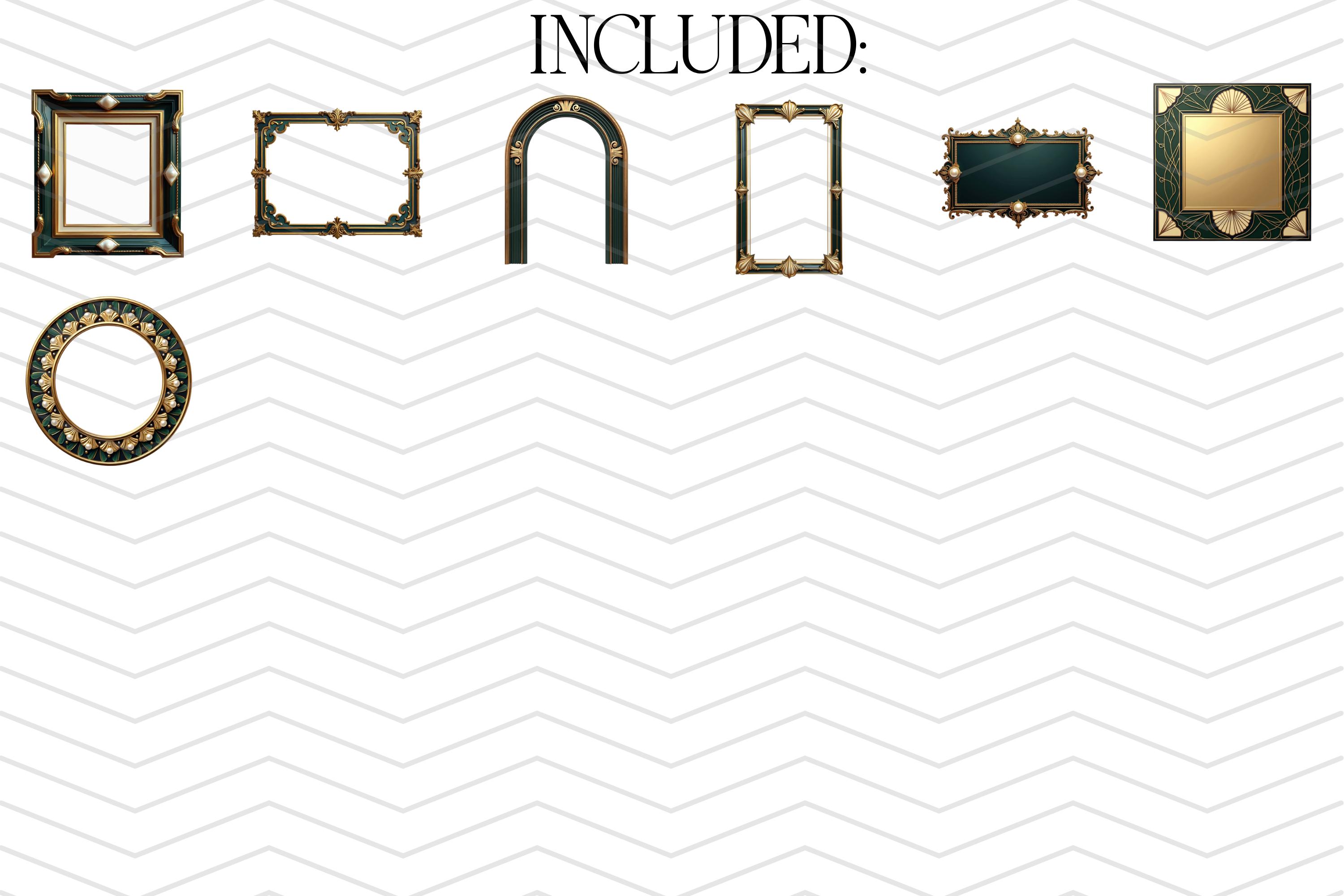 Old Money Art Deco Frames & Borders Bundle, Ornate Luxury Clipart ...