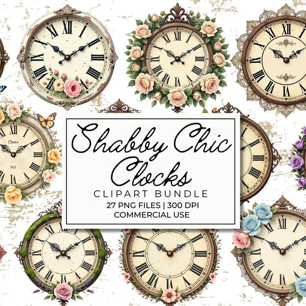 Shabby Chic Clock - Etsy