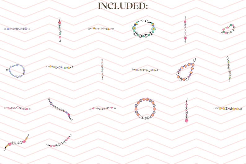 Emo Bead Club Clipart Bundle, Funny Friendship Bracelet Word Art, Short ...