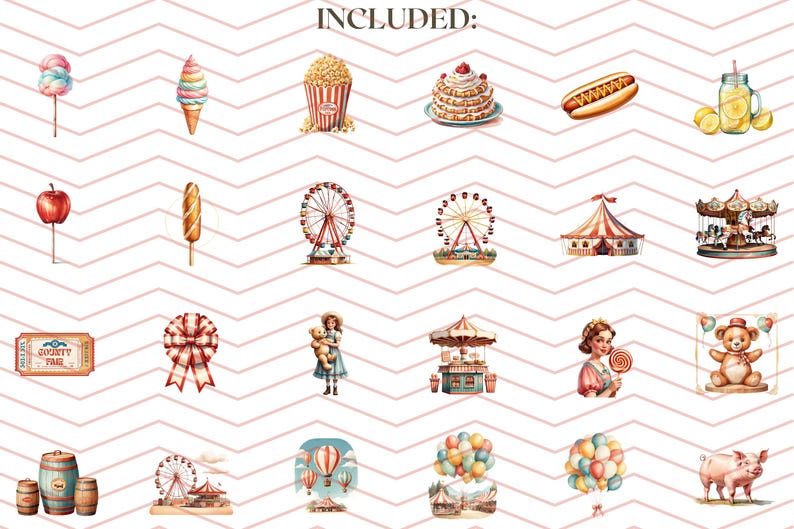 County Fair Clipart Bundle | Vintage Carnival & Farm Ephemera | Cotton ...