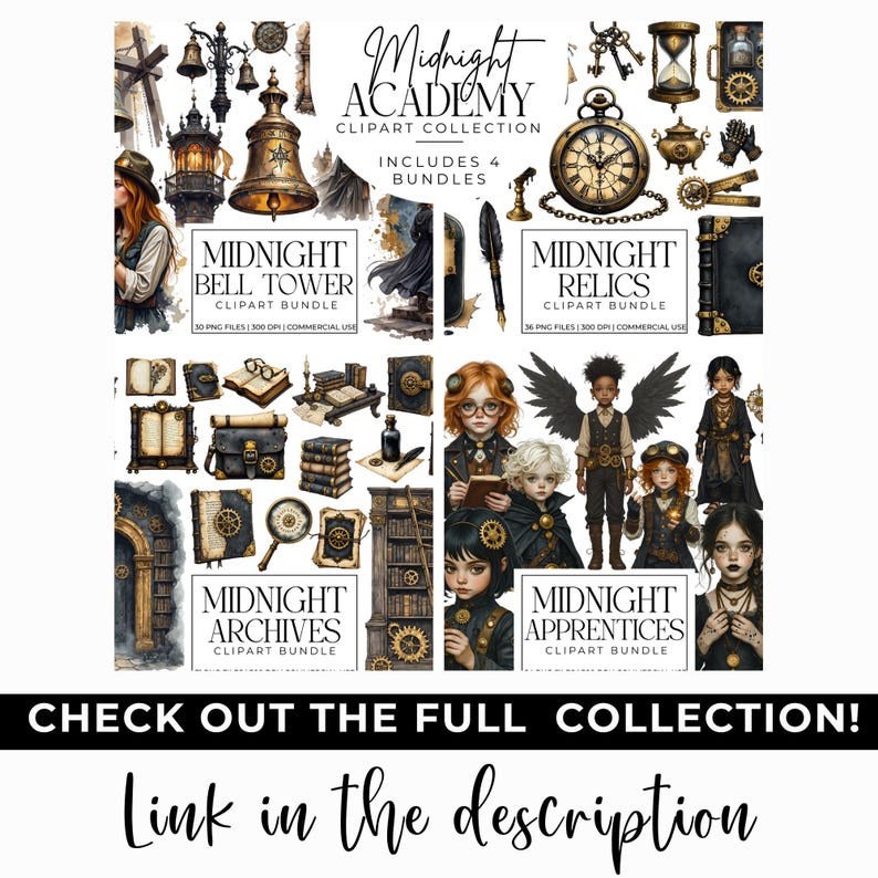 Midnight Relics Clipart Bundle, Gothic Magical Artifacts Graphics ...