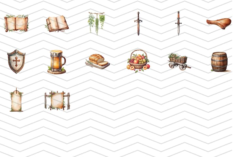 Renaissance Fair Clipart Bundle | Medieval Aesthetic Pngs | Fantasy ...