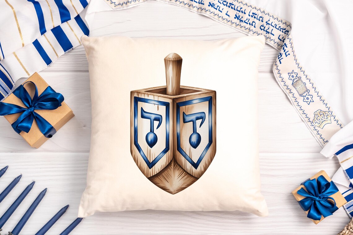 Farmhouse Hanukkah Clipart Bundle, Rustic Chanukah PNG, Watercolor ...