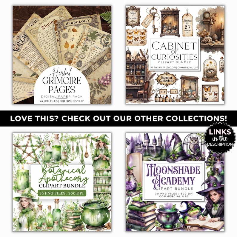 Mushroom Witchcraft Clipart, Dark Fairy Forest Witches, Trippy Fungal ...