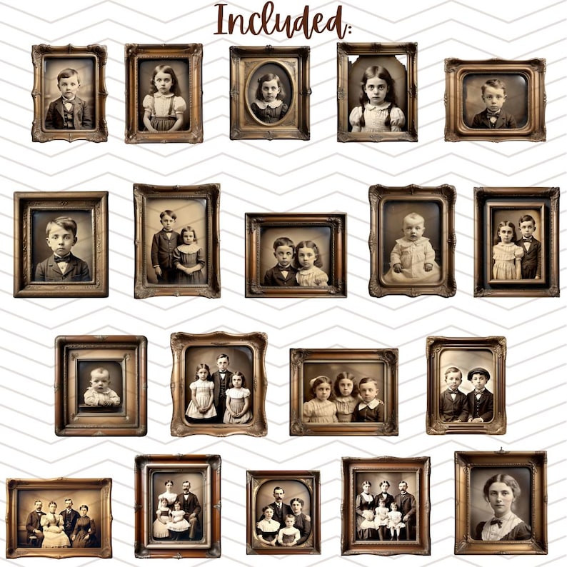 Vintage Portrait Clip Art Bundle | Antique 1900s Photos | Victorian ...