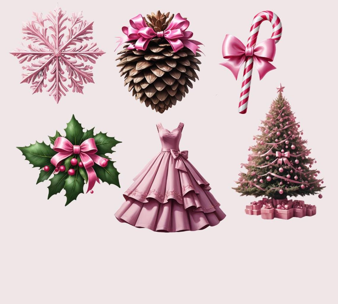 Pretty Pink Christmas Clipart, Pink Christmas Winter Clip Art ...