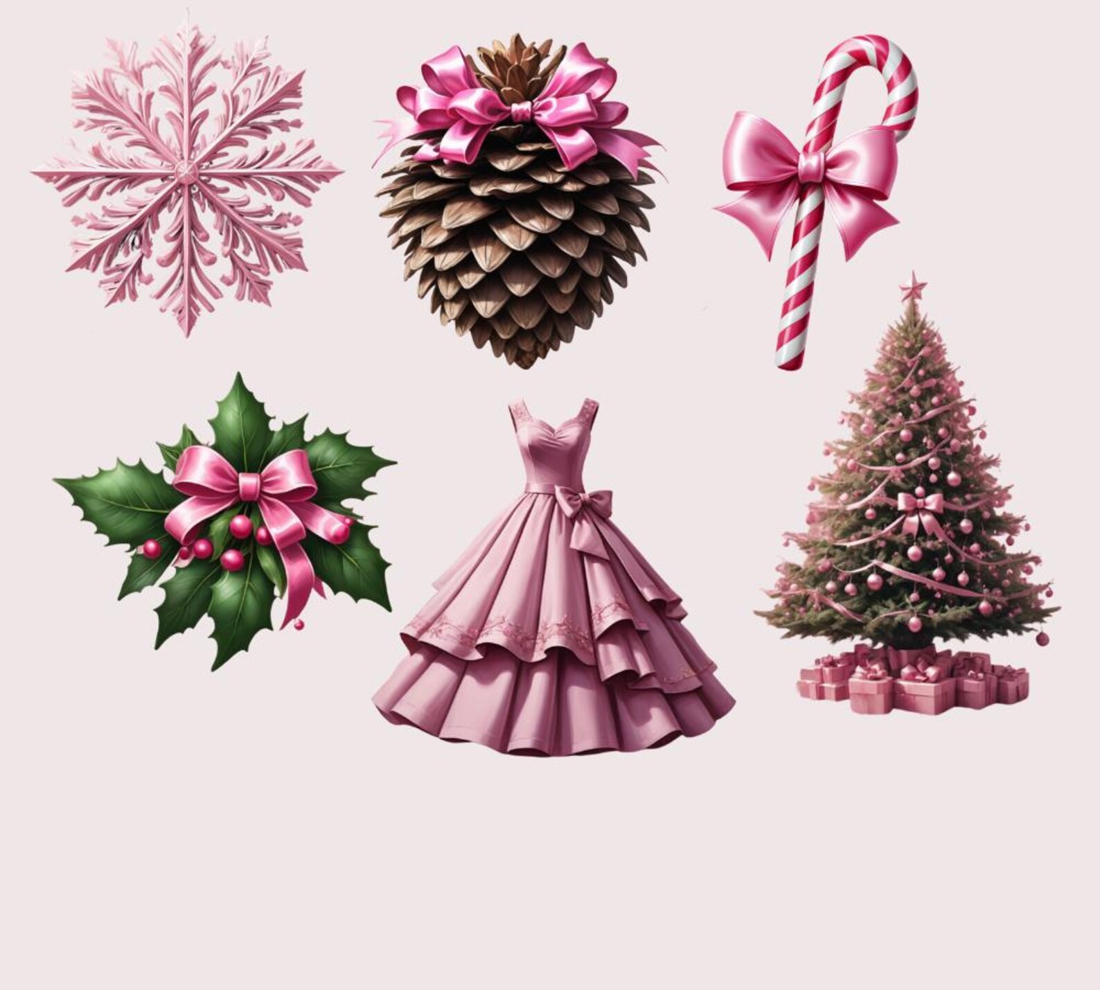 Pretty Pink Christmas Clipart, Pink Christmas Winter Clip Art ...