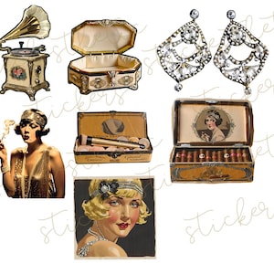 1920s Glam Clipart Bundle, 1920s Party Clip Art, 20s PNG Images ...