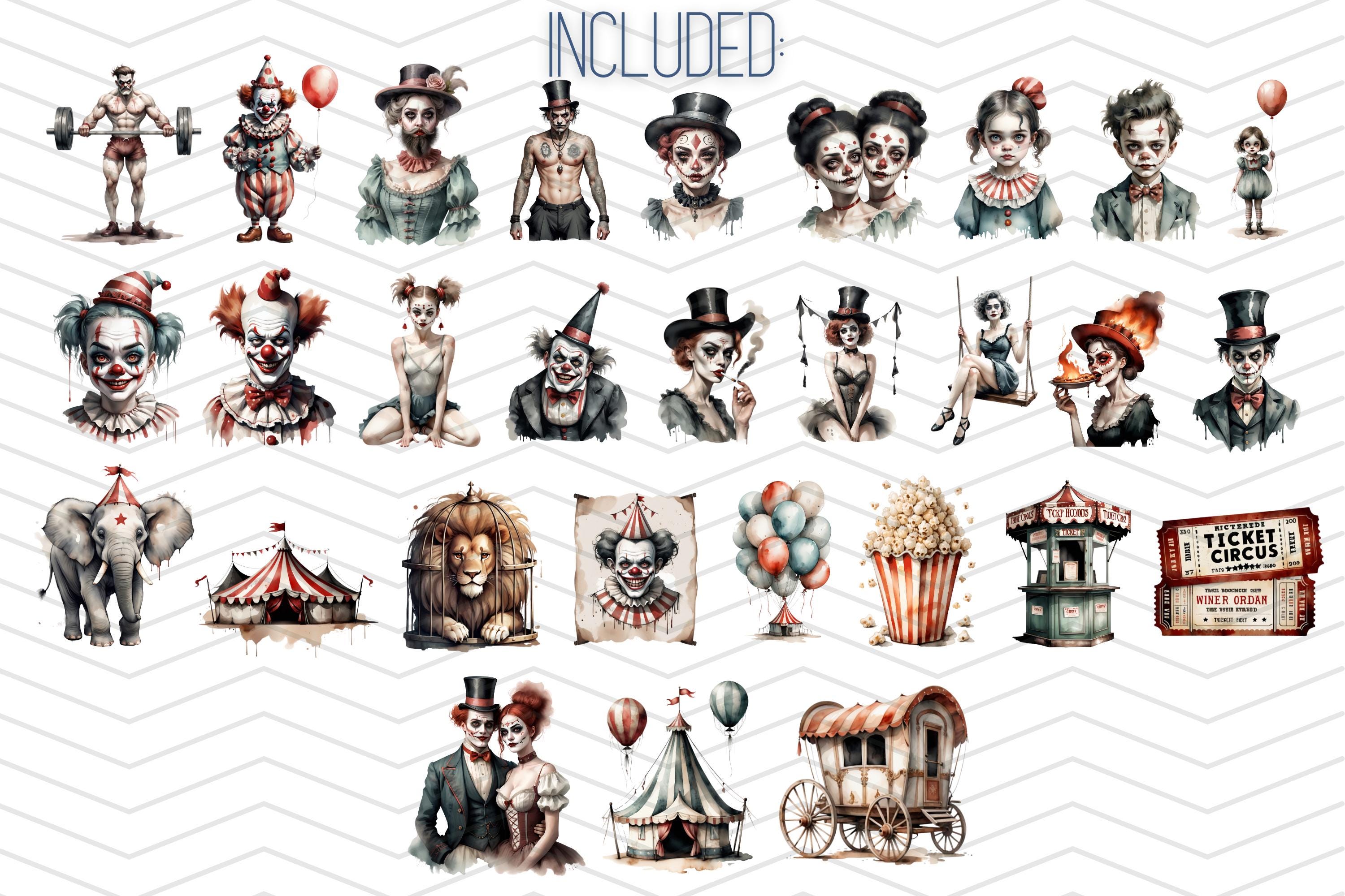 Circus Freak Show Clipart Bundle | Vintage Circus Oddities Pngs ...
