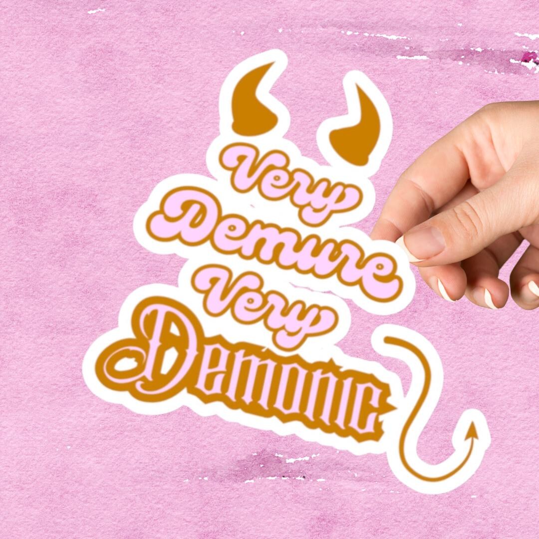 Very Demure, Very Demonic Sticker, Cute Demure Sticker, Retro Style ...