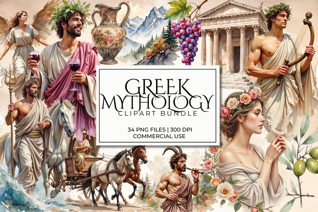 Greek Mythology Clipart Bundle | Ancient Gods, Goddesses, Heroes ...