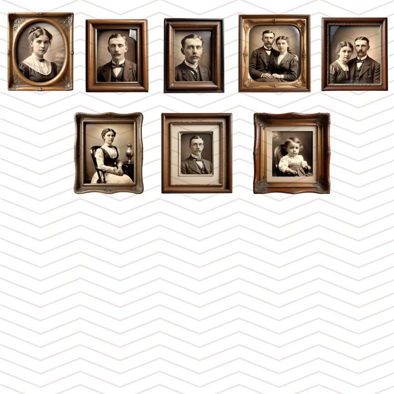 Vintage Portrait Clip Art Bundle | Antique 1900s Photos | Victorian ...
