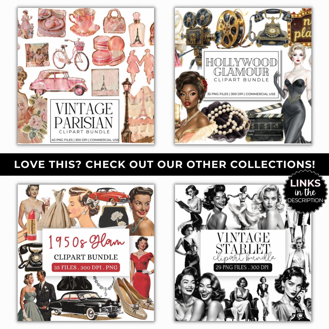 1920s Glam Clipart Bundle, 1920s Party Clip Art, 20s PNG Images ...