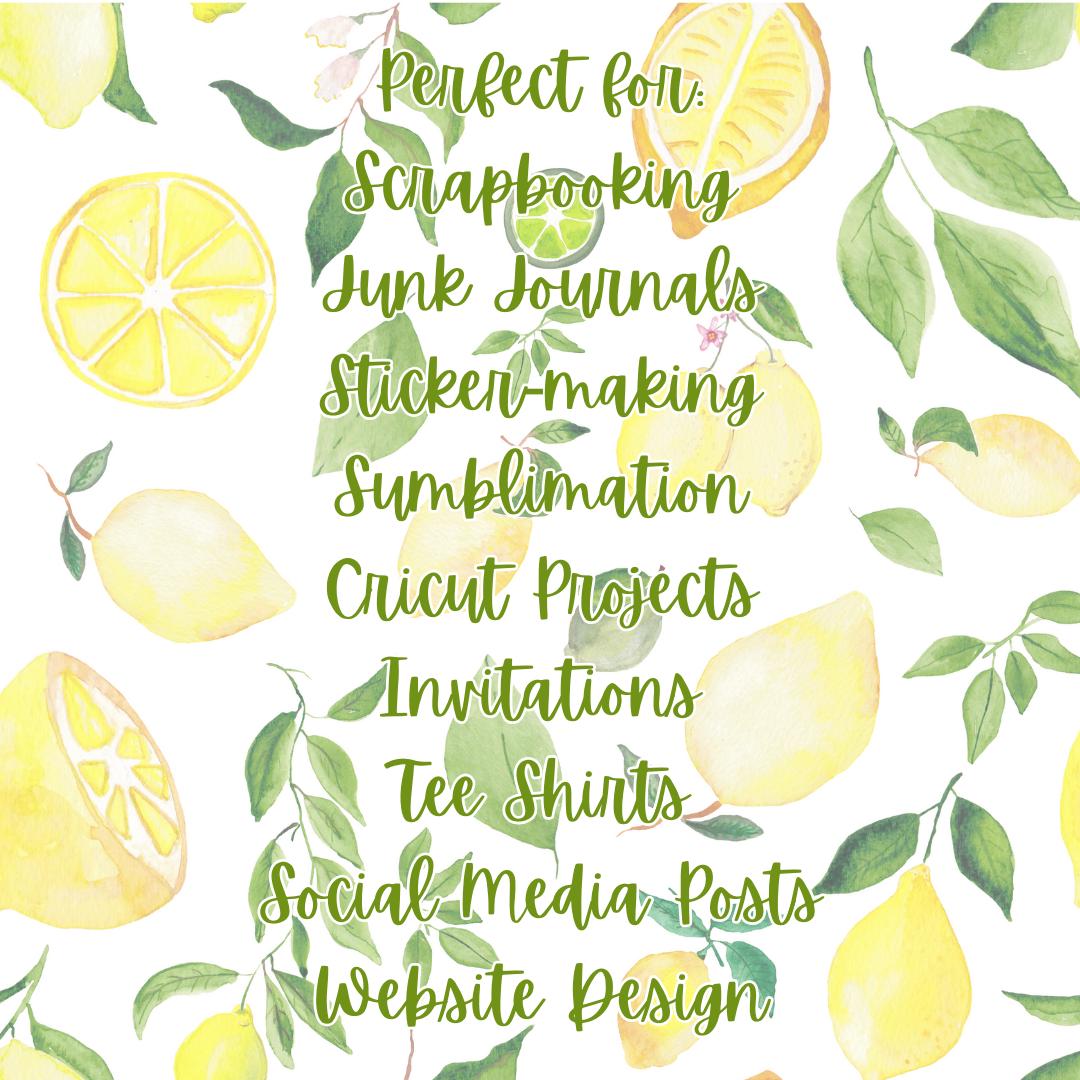 Summer Citrus Clipart Bundle, Lemons, Limes and Oranges Clip Art ...