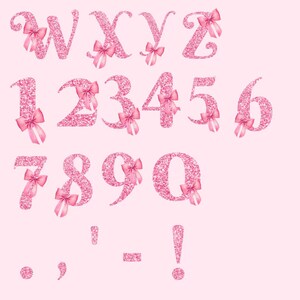 Pink Princess Alphabet Clipart Bundle | Cute Pink Letters & Numbers PNG ...