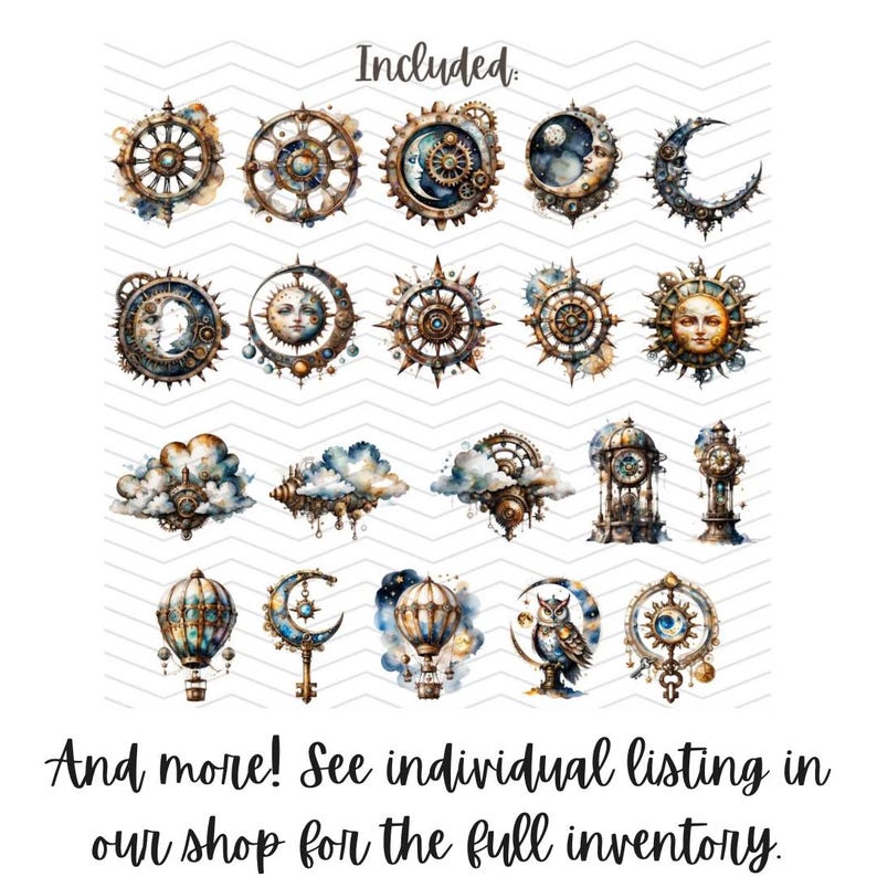 Enchanted Steampunk Clip Art Mega Bundle | Coquette, Celestial ...
