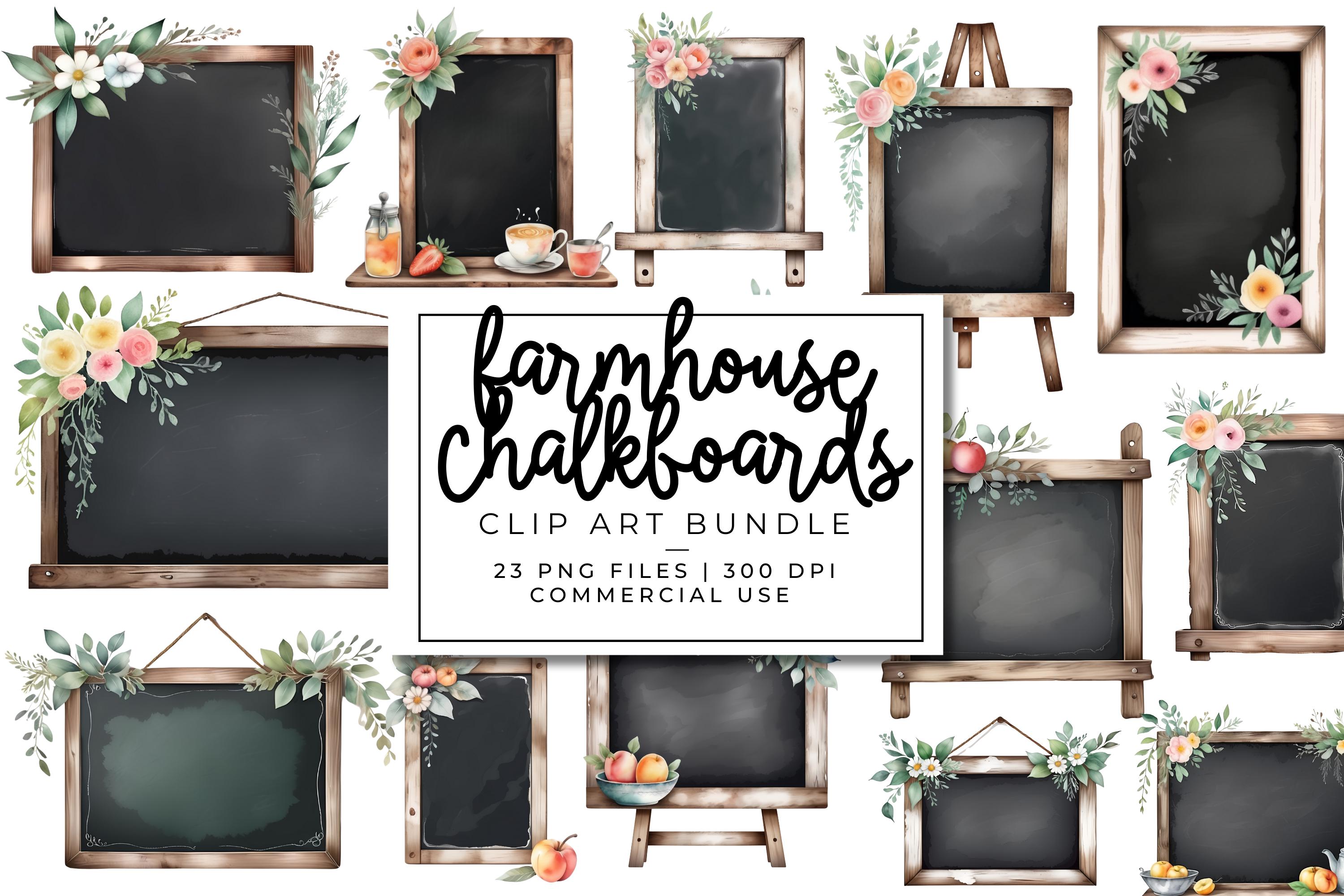 Farmhouse Chalkboard Clipart Bundle – Rustic Empty Chalkboards With ...