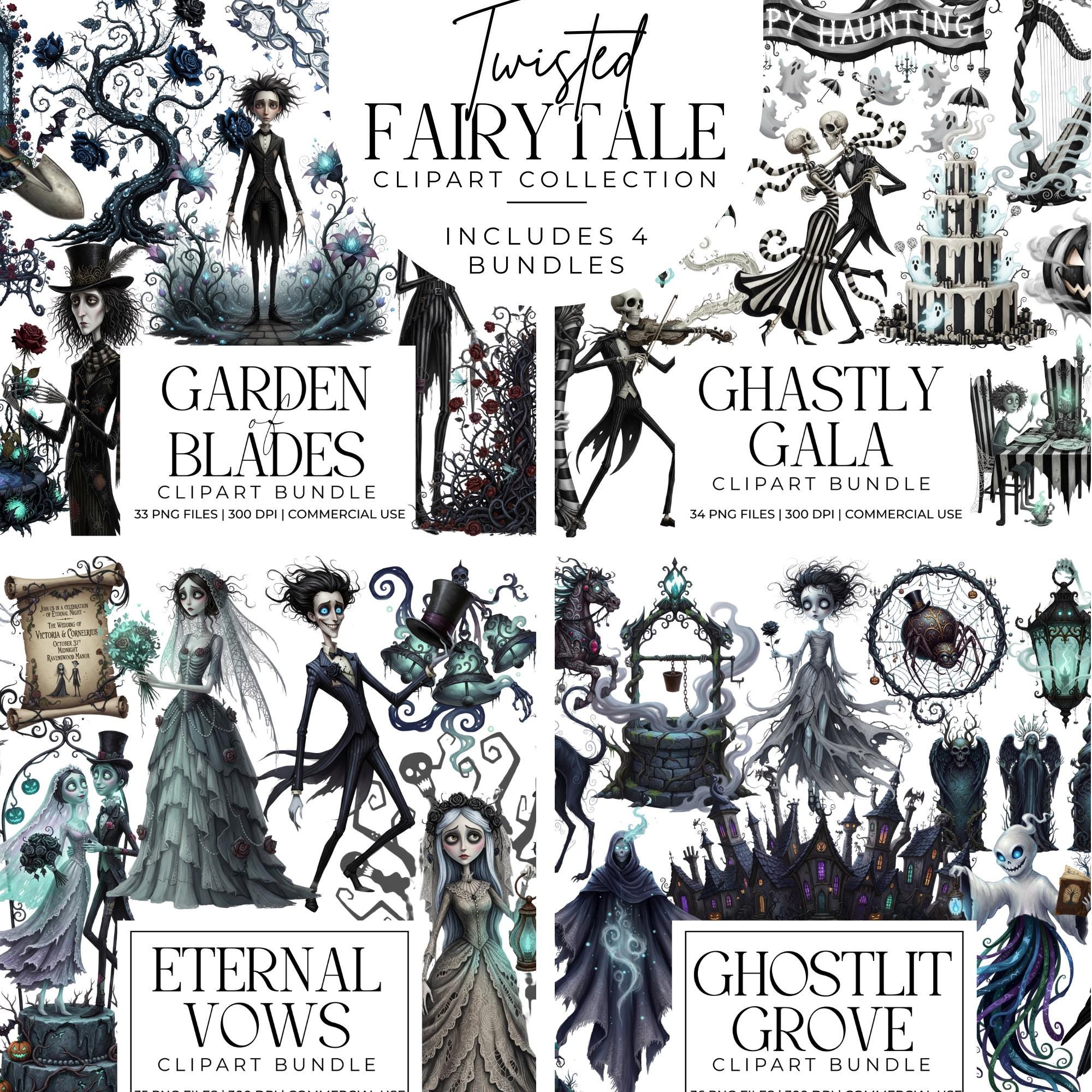 Twisted Fairy Tales Clipart Collection, Gothic Fantasy Digital Art ...