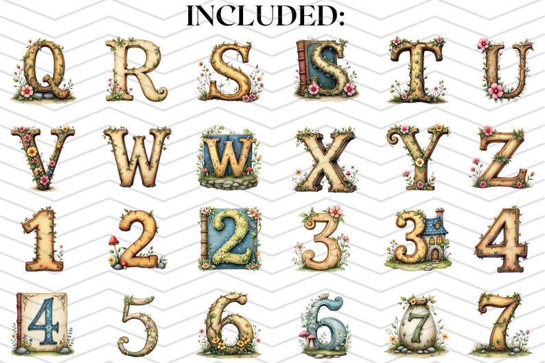 Fairytale Storybook Alphabet Clipart | Enchanted Woodland Letters ...