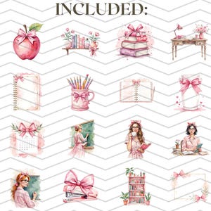 Coquette Teacher Clipart Bundle | Pink School Pngs | Cute Teacher ...