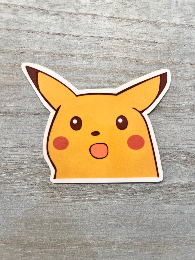 Shocked Pikachu Meme Sticker Water Resistant Laptop, Hydroflask ...