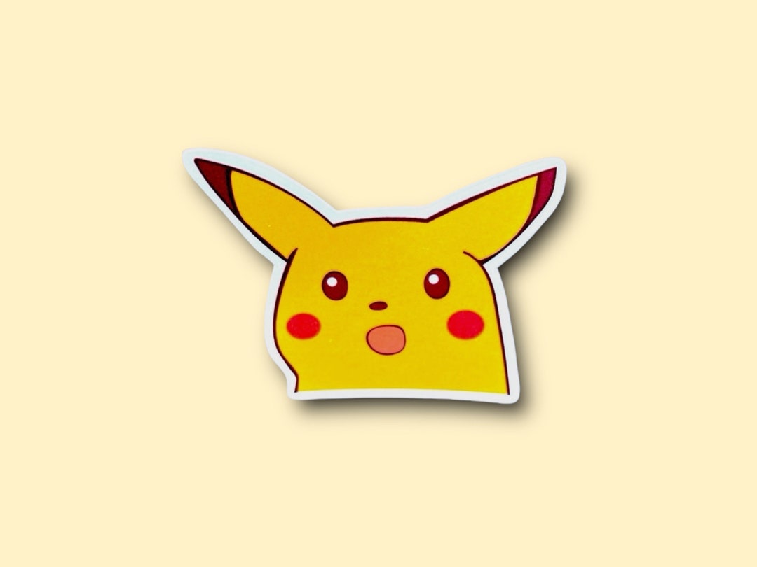 Shocked Pikachu Meme Laminated Vinyl Sticker - Etsy