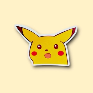 Shocked Pikachu Meme Laminated Vinyl Sticker - Etsy
