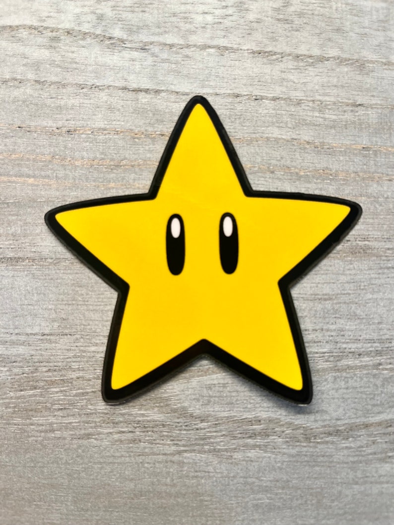 Super Mario Sticker Super Star Water Resistant Laptop, Water Bottle ...