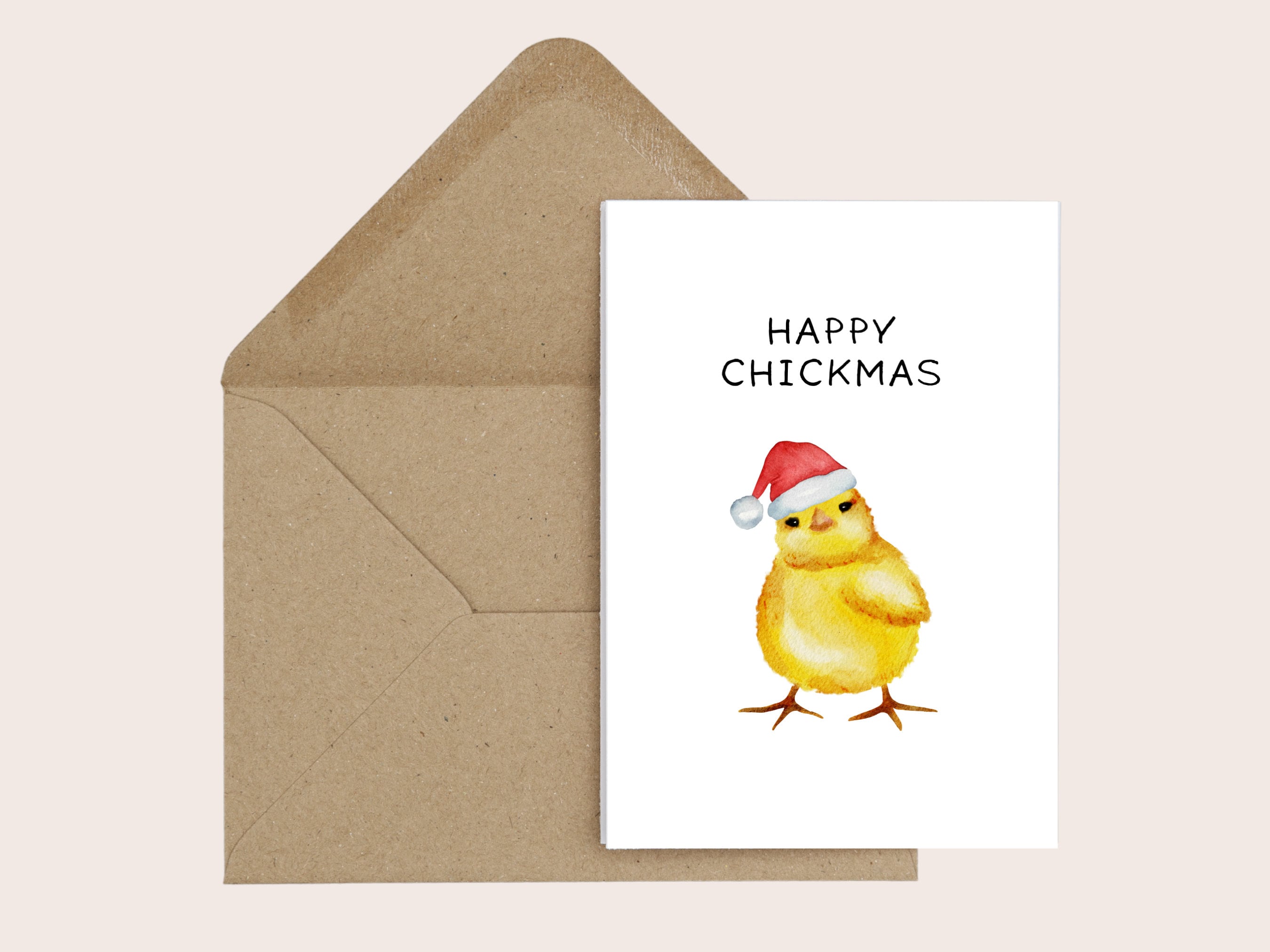 Chicken Christmas Card - Happy Chickmas - Chickens, Funny, Holiday ...
