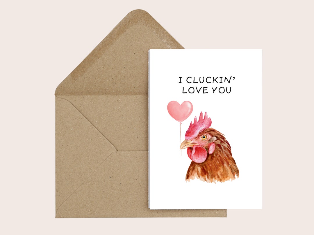Chicken Valentine's Card - Cluckin' Love - Chickens, Funny, for Her ...