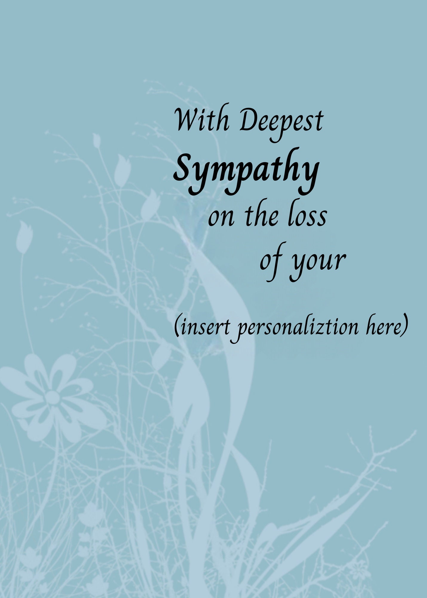Sympathy Cards, Loss of Loved One, Bereavement, Personalized Sympathy ...