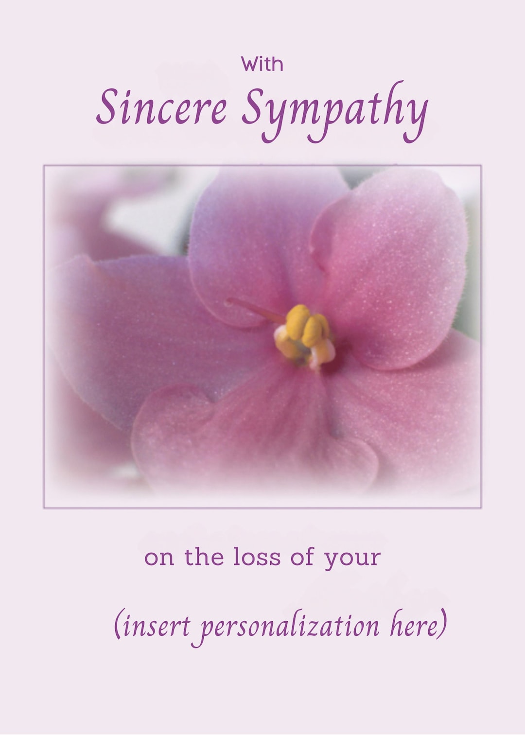 Sympathy Cards, Loss of Loved One, Bereavement, Personalized Sympathy ...
