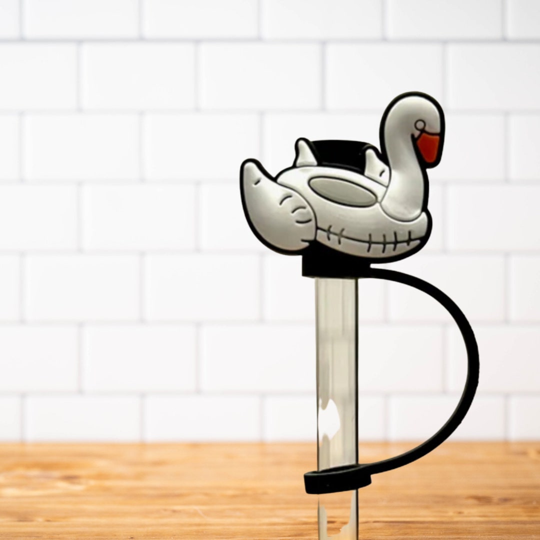 Swan Pool Floatie Silicone Straw Topper for Travel Water - Etsy