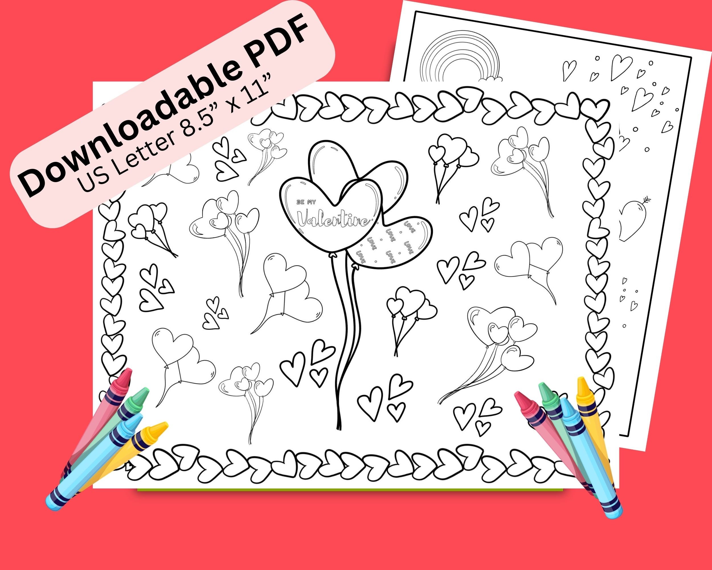 Valentines Day Printable Coloring Pages for Kids Classroom and ...