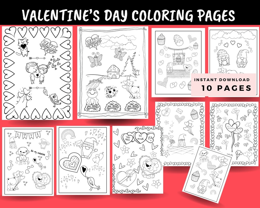 Valentines Day Printable Coloring Pages for Kids Classroom and ...