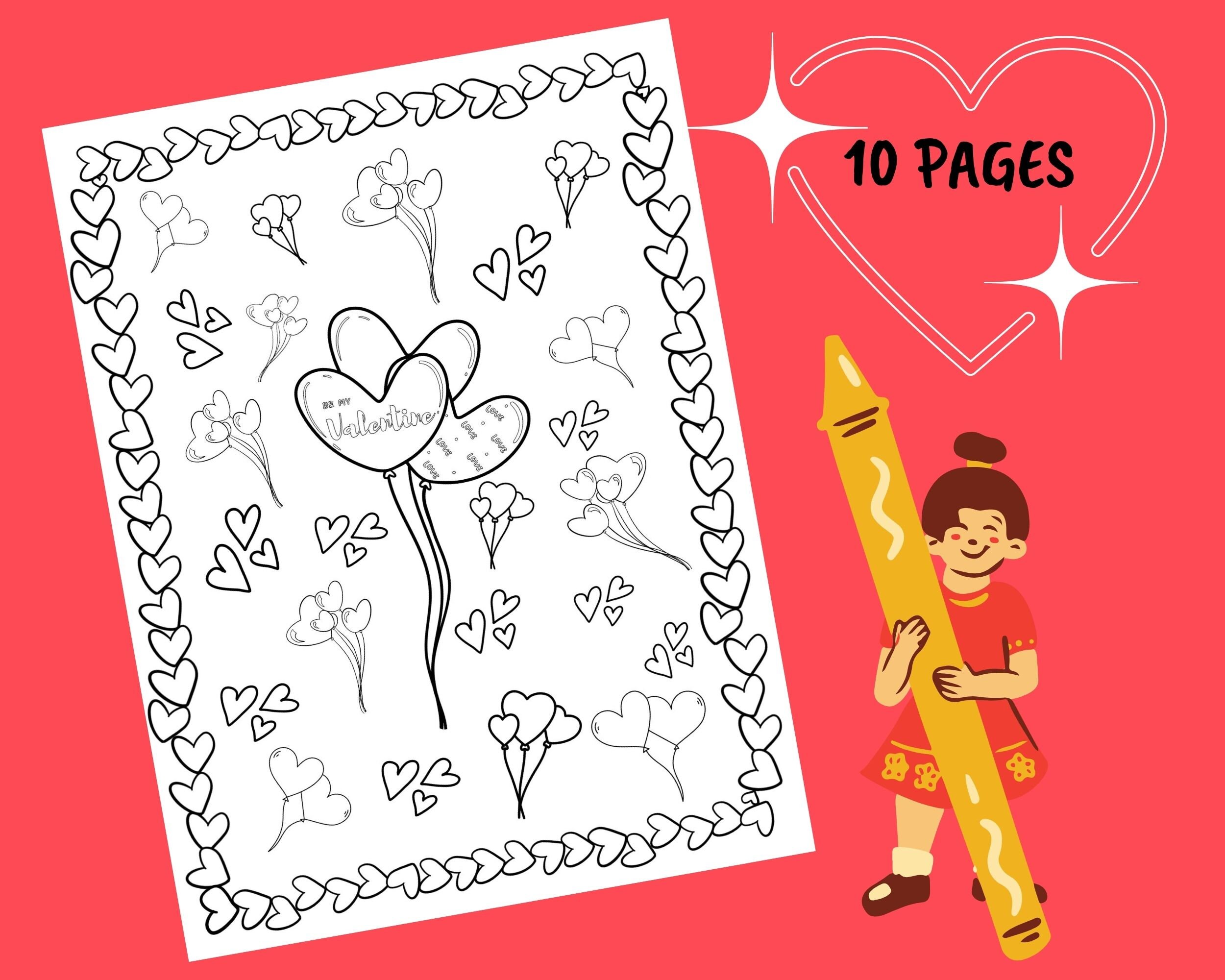 Valentines Day Printable Coloring Pages for Kids Classroom and ...