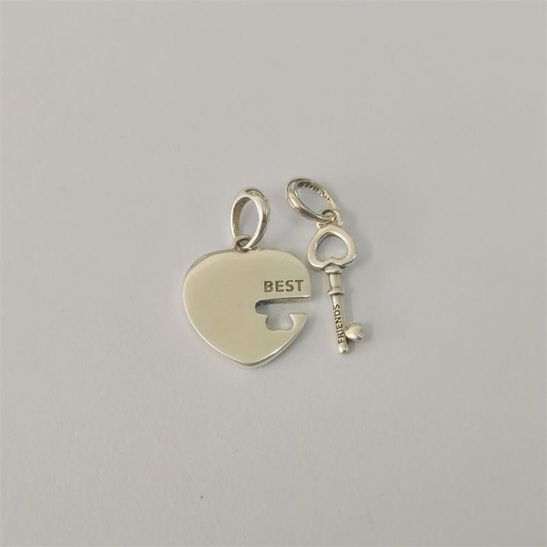 Pandora Best Friends Heart and Key Pendant Charm S925 Ale - Etsy