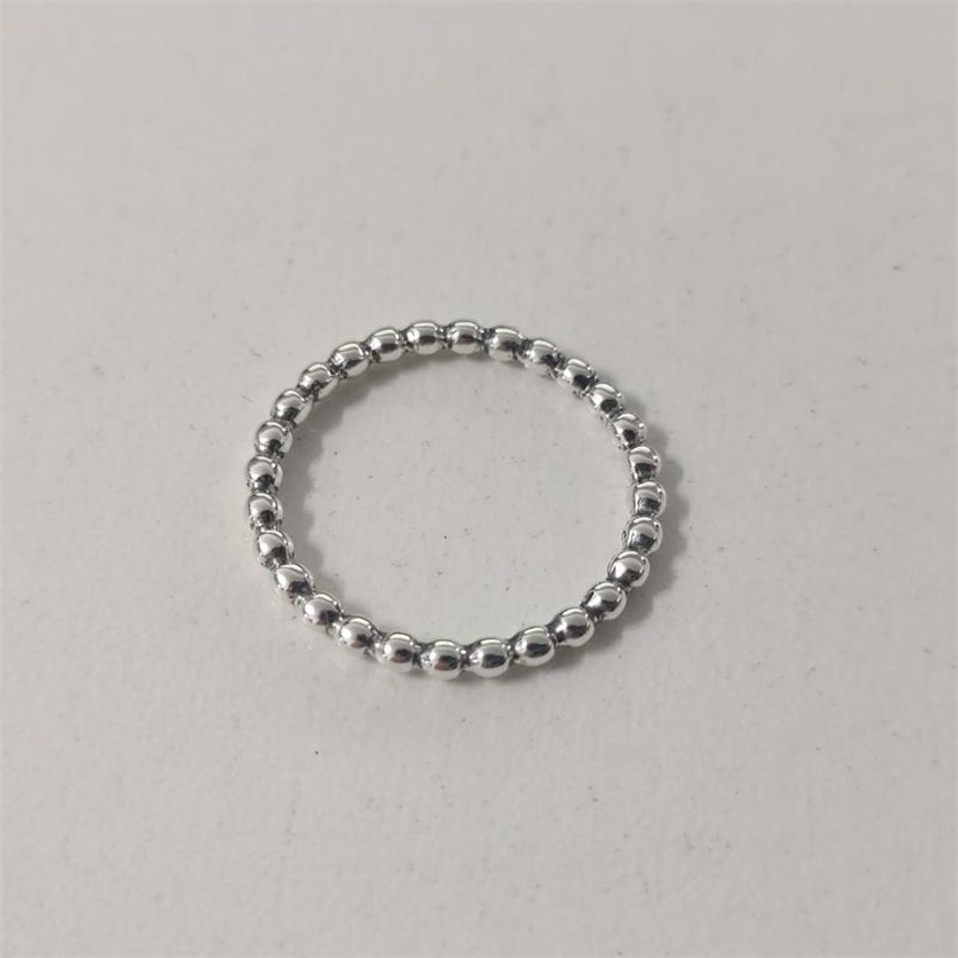 Pandora Silver Bubble Beaded Stacking Ring - Etsy Norway