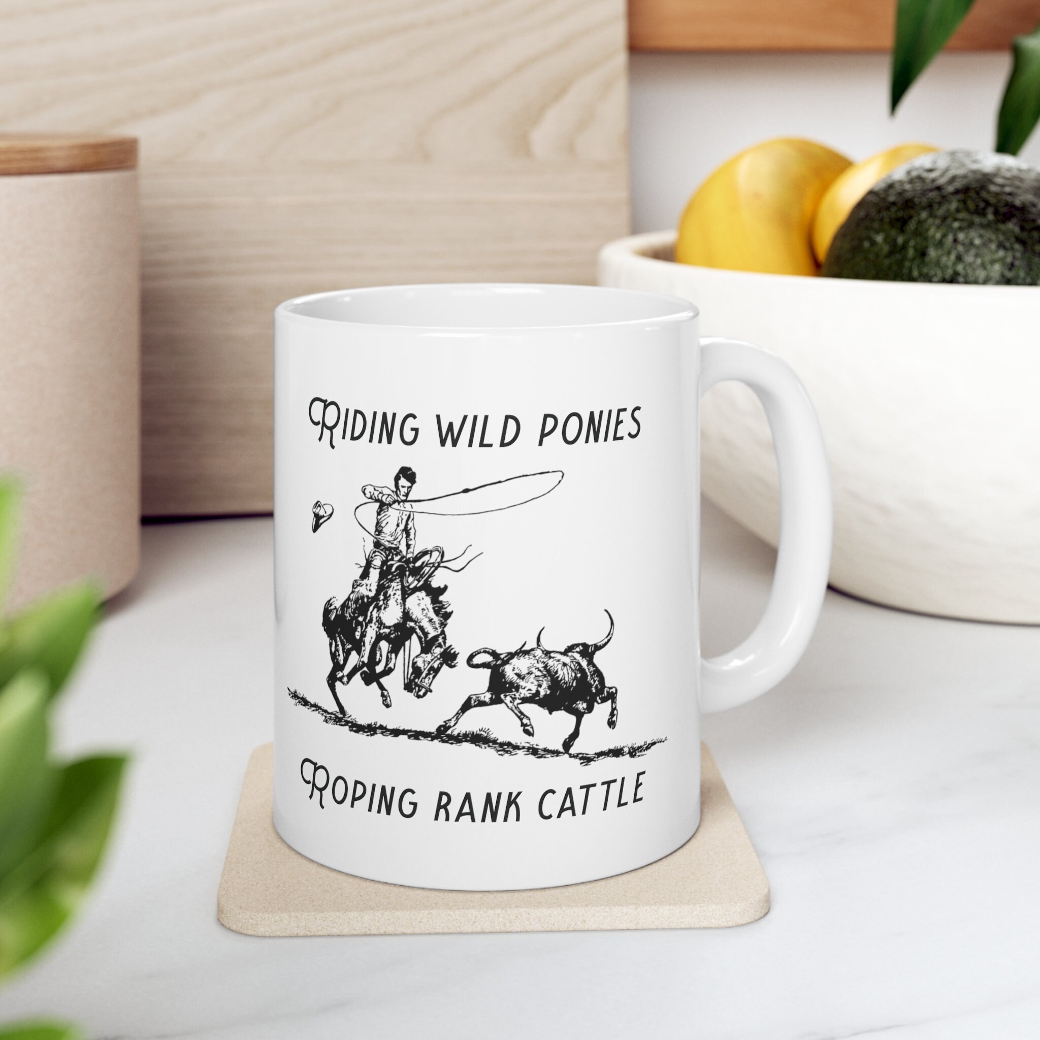 Ceramic Western Mug, Rodeo Mug, Rustic Mug, Rank Cattle Mug, Ranchy Mug ...