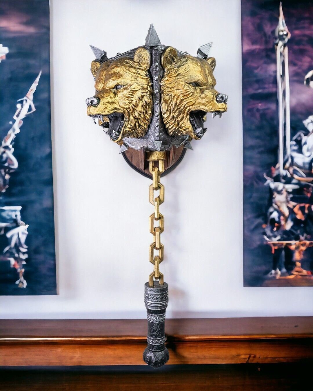 Bearclaw Flail: 3D Printed Medieval Mace for Cosplay & Decor - Etsy UK
