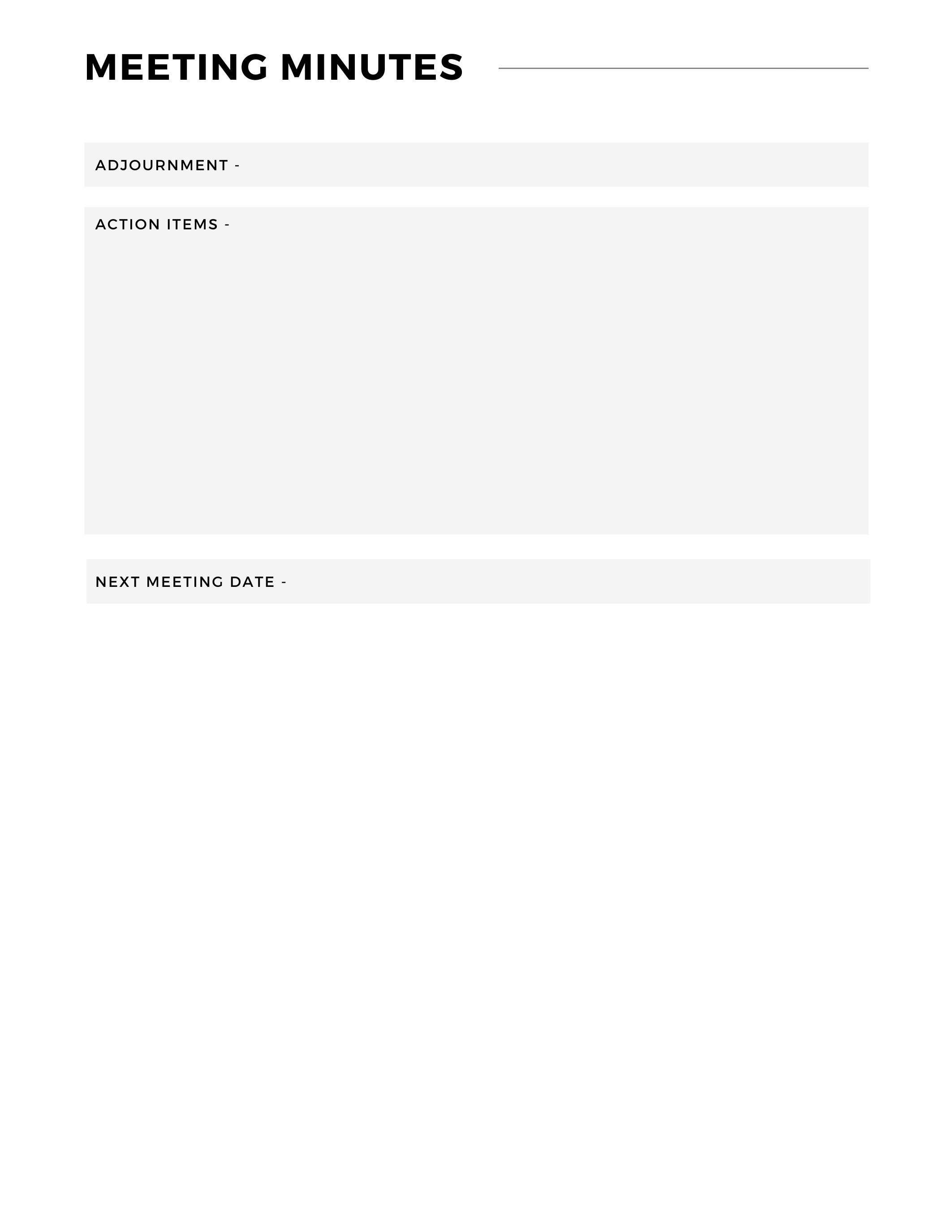 Professional Meeting Minutes Template | Editable PDF for Business Notes ...