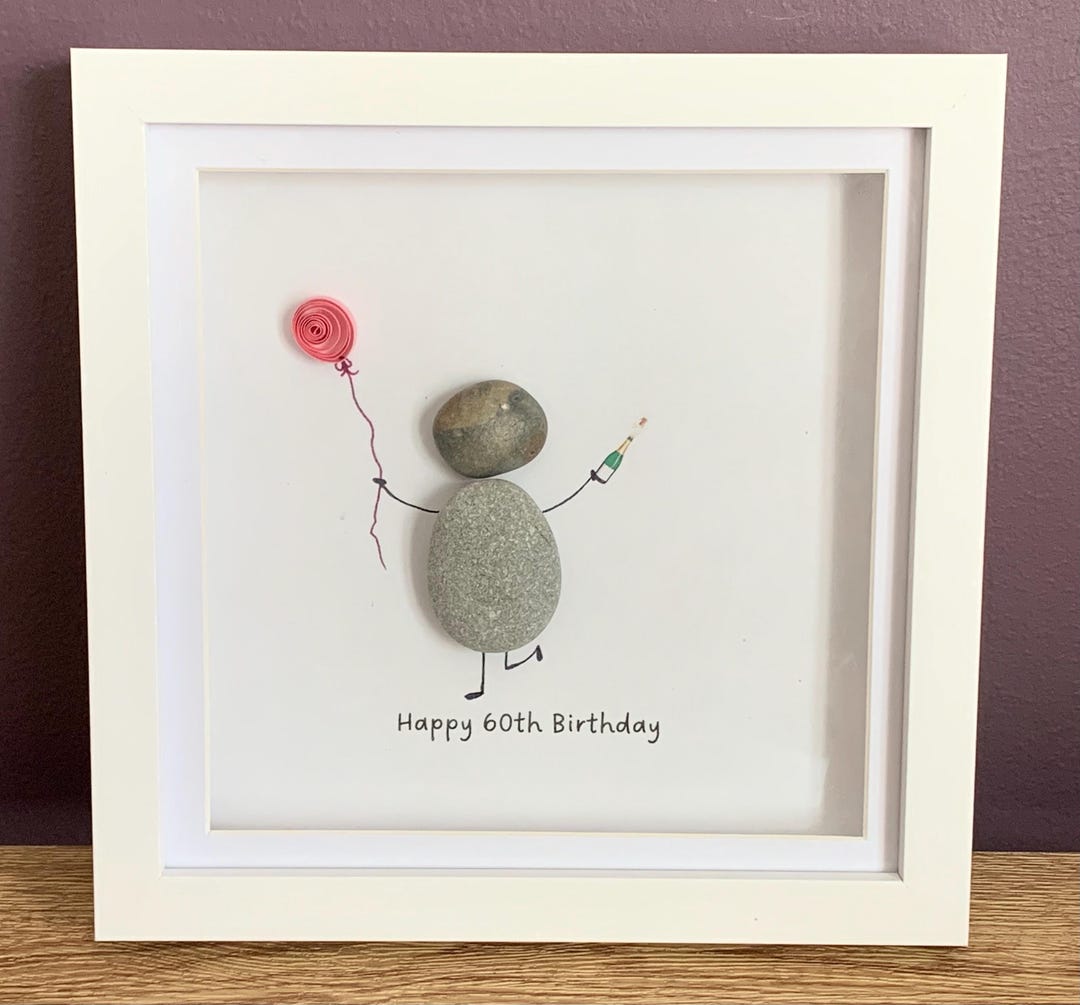 Pebble Art Birthday Gift: Milestone Celebration Frame - Etsy