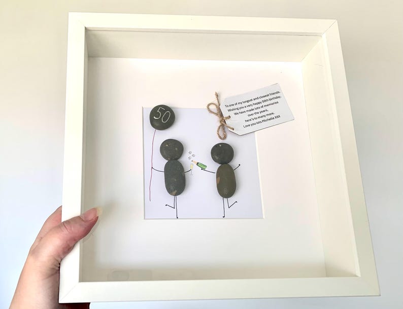 Personalised Birthday Pebble Art Frame Milestone Celebration - Etsy
