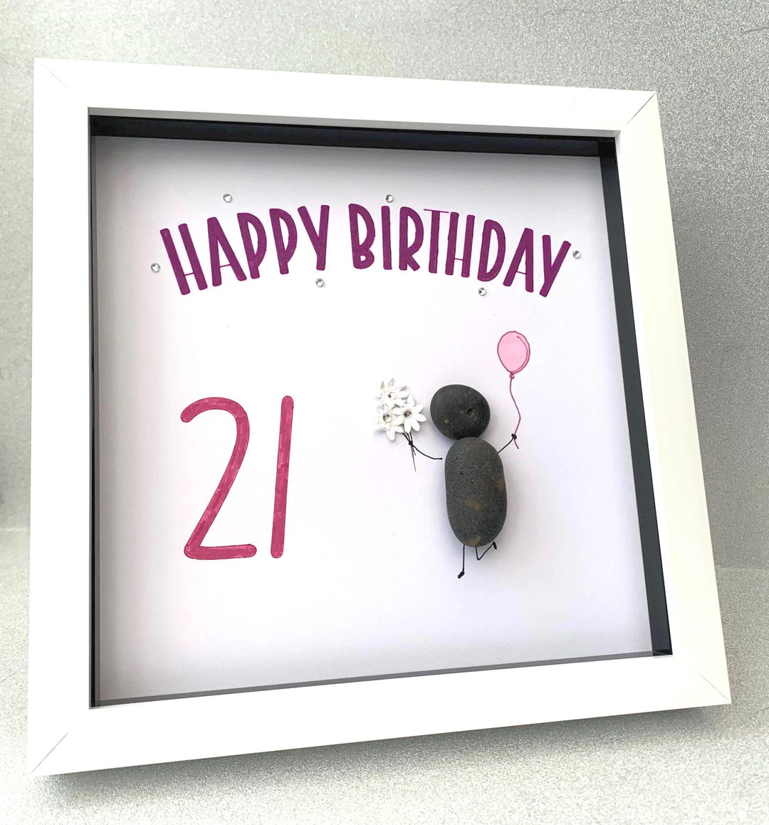 Pebble Art Birthday Gift Frame: Milestone Celebration - Etsy