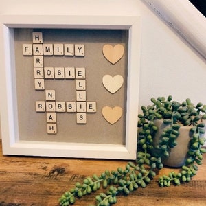 Personalised Scrabble 3D Box Frames Scrabble Family Names Handmade ...