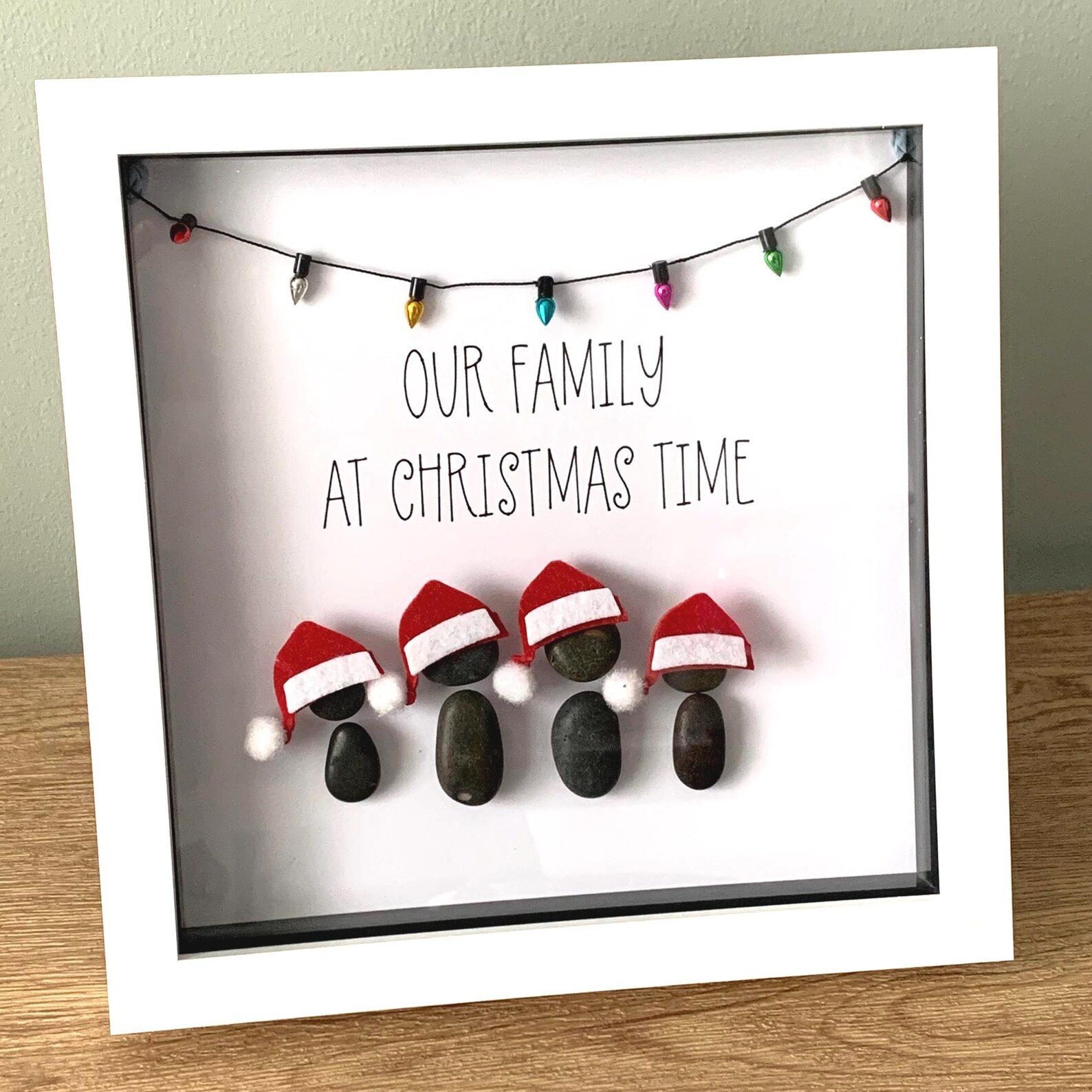 Christmas Family Pebble Art Gift Frame Personalised Keepsake Art Xmas ...