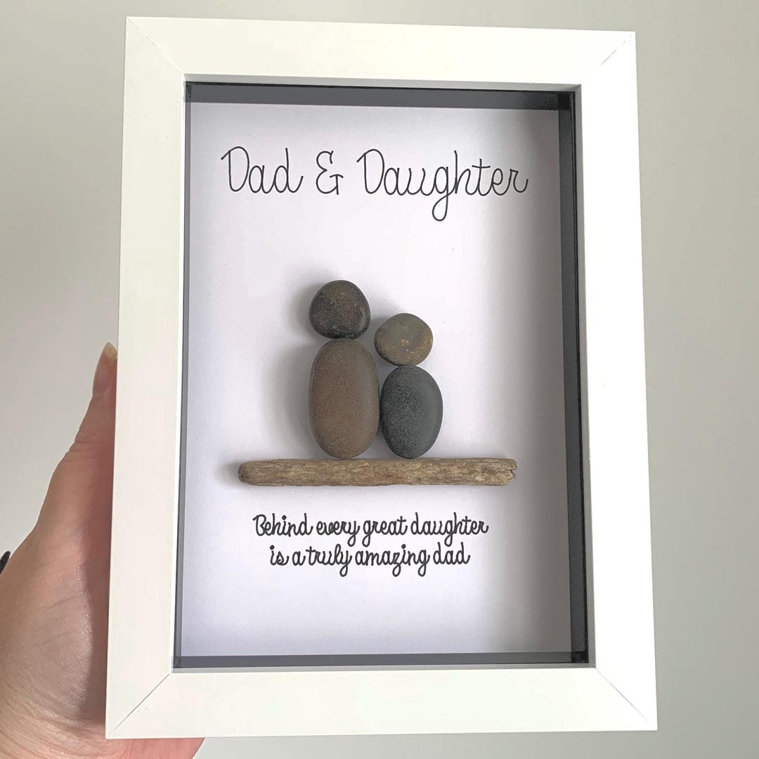Fathers Day Gift, Personalised Dad Gift, Dad Pebble Art Frame, Daddy ...