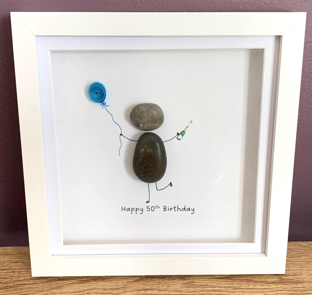 Pebble Art Birthday Gift: Milestone Celebration Frame - Etsy