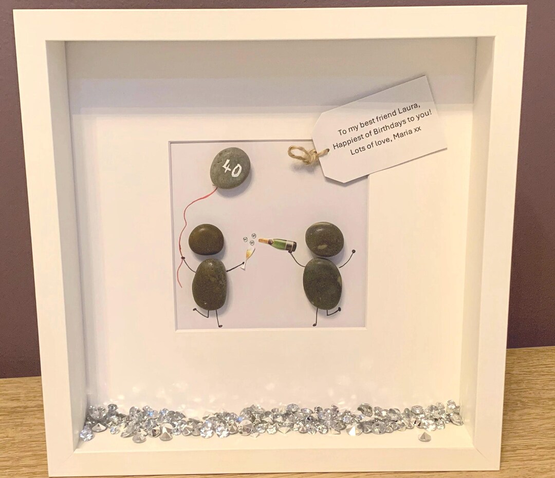 Personalised Birthday Pebble Art Frame Milestone Celebration - Etsy